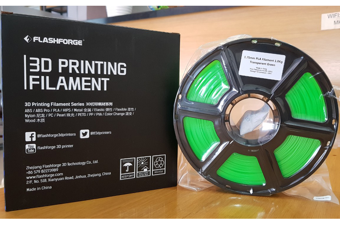 Nhựa in 3D FlashForge PLA Transparent Green | NGE 3D Printers Services